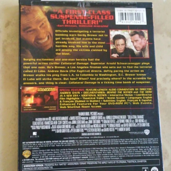 Media | Sale Collateral Damage Schwarzenegger Dvd | Poshmark